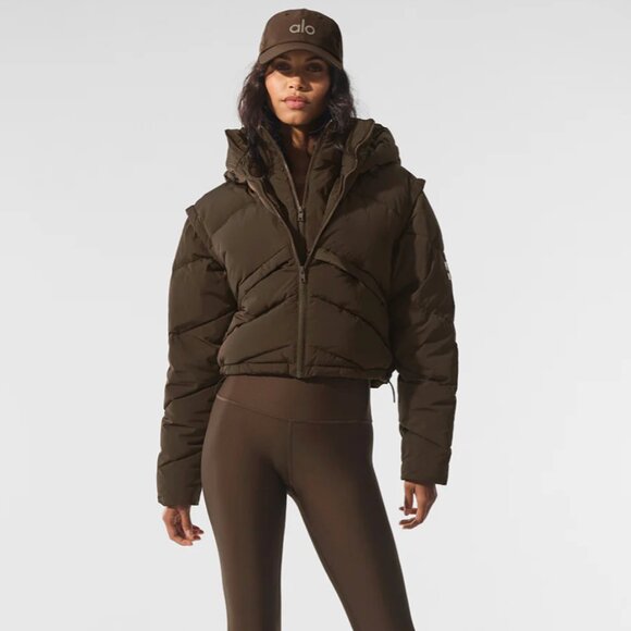 ALO Yoga | Jackets & Coats | Alo Puffer Brown | Poshmark